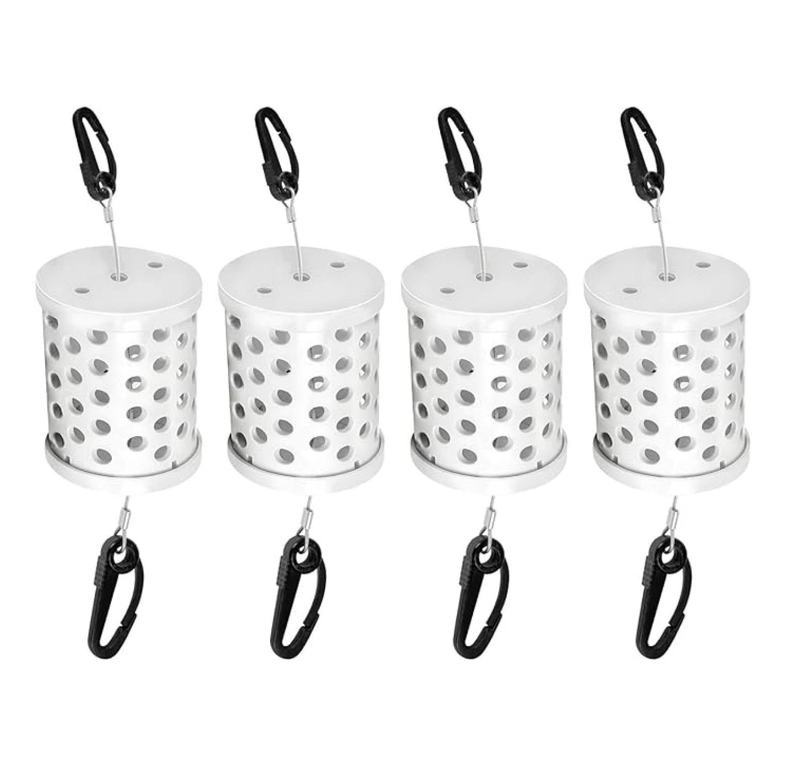 4 Pack Seal Proof Bait Cage Rigid PVC Tubing with Quick Release Clips ...