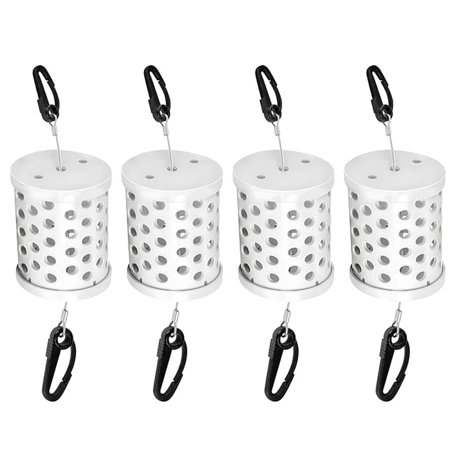 4 Pack Seal Proof Bait Cage Rigid PVC Tubing with Quick Release Clips ...