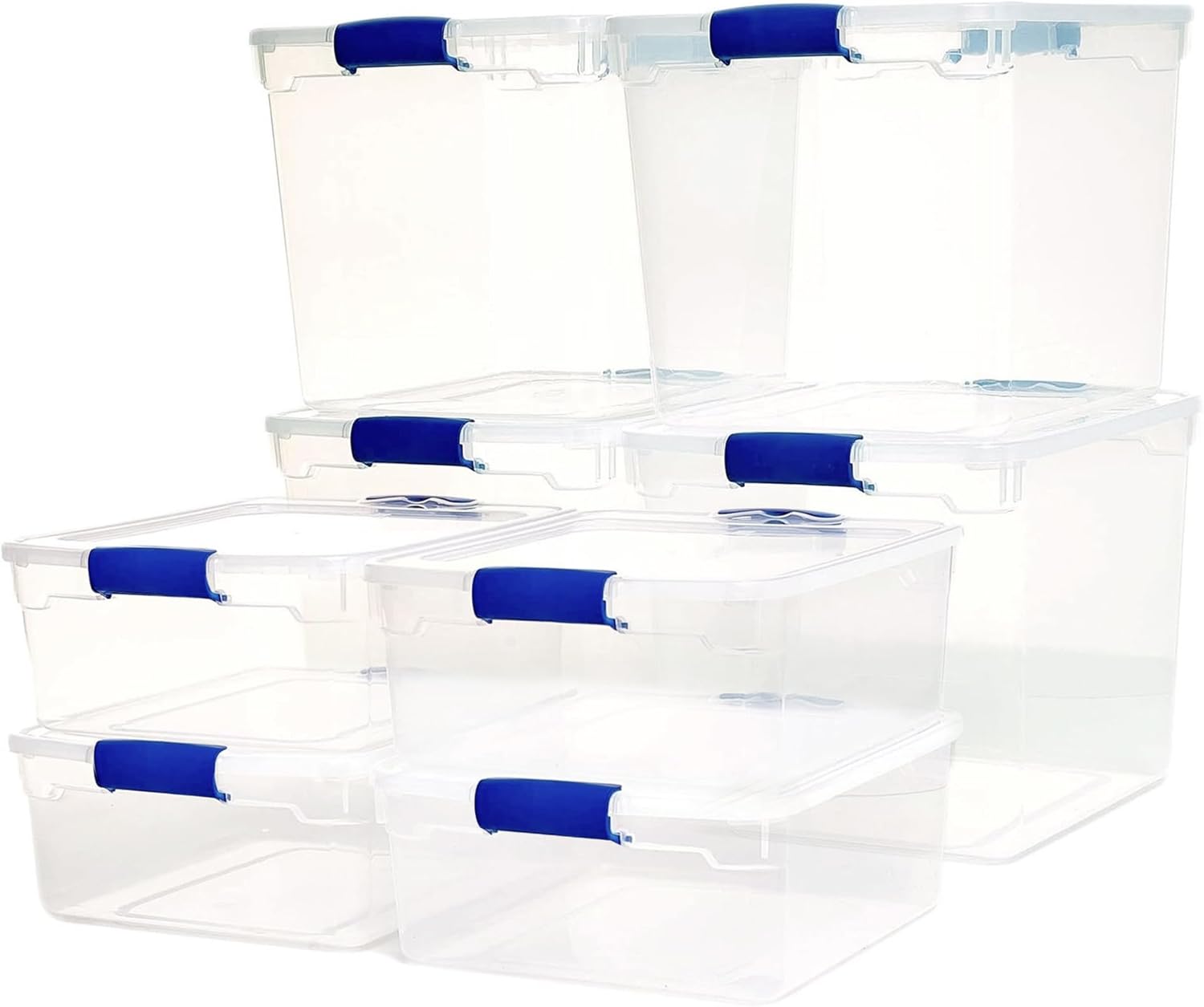 4-Pack Secure Latch, Clear Plastic Storage Organizer Bins, 31 Quart ...