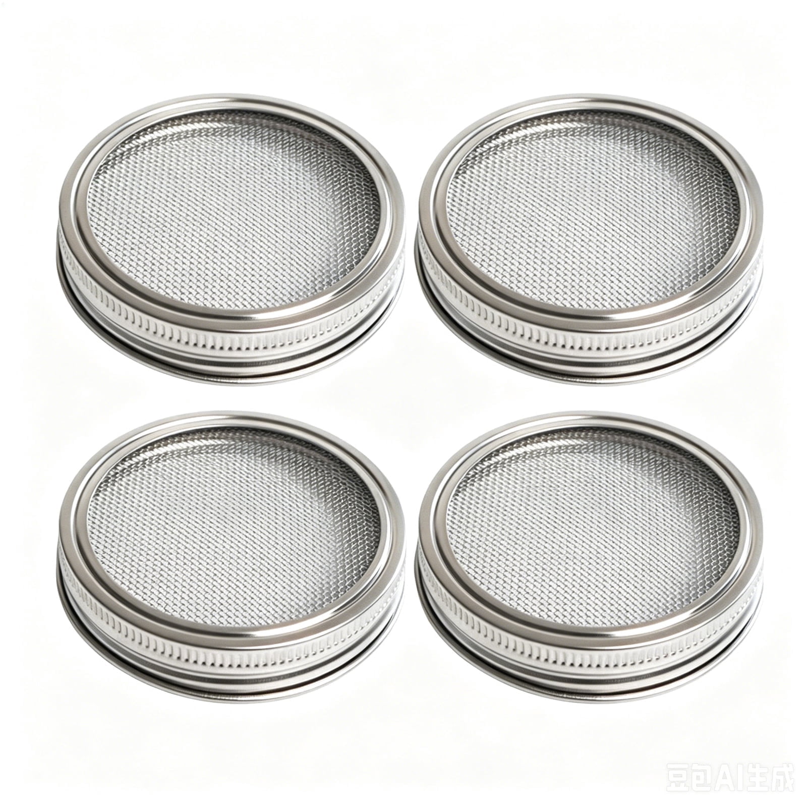 4 Pack Seed Sprouting Lids, Stainless Steel Mesh Strainer Lids for Wide ...