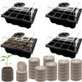4 Pack Seed Starter Trays with 50 Peat Pellets, 48-Cell Seed Starting ...