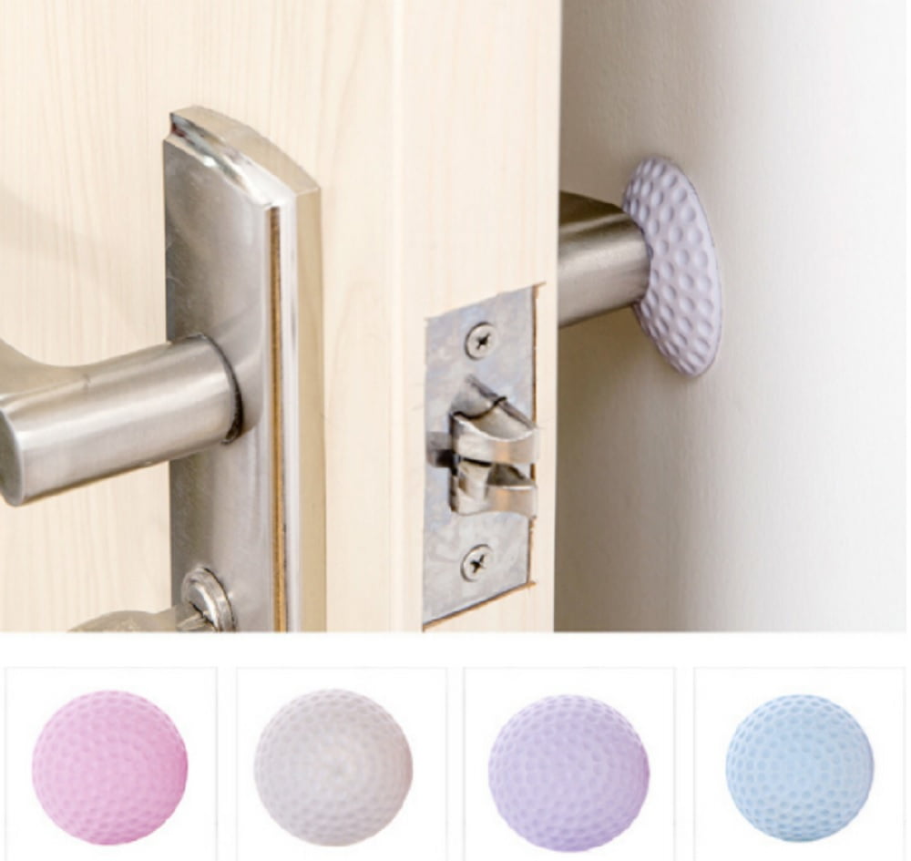 4-Pack Self-Adhesive Wall Protectors - Durable Rubber Door Handle ...