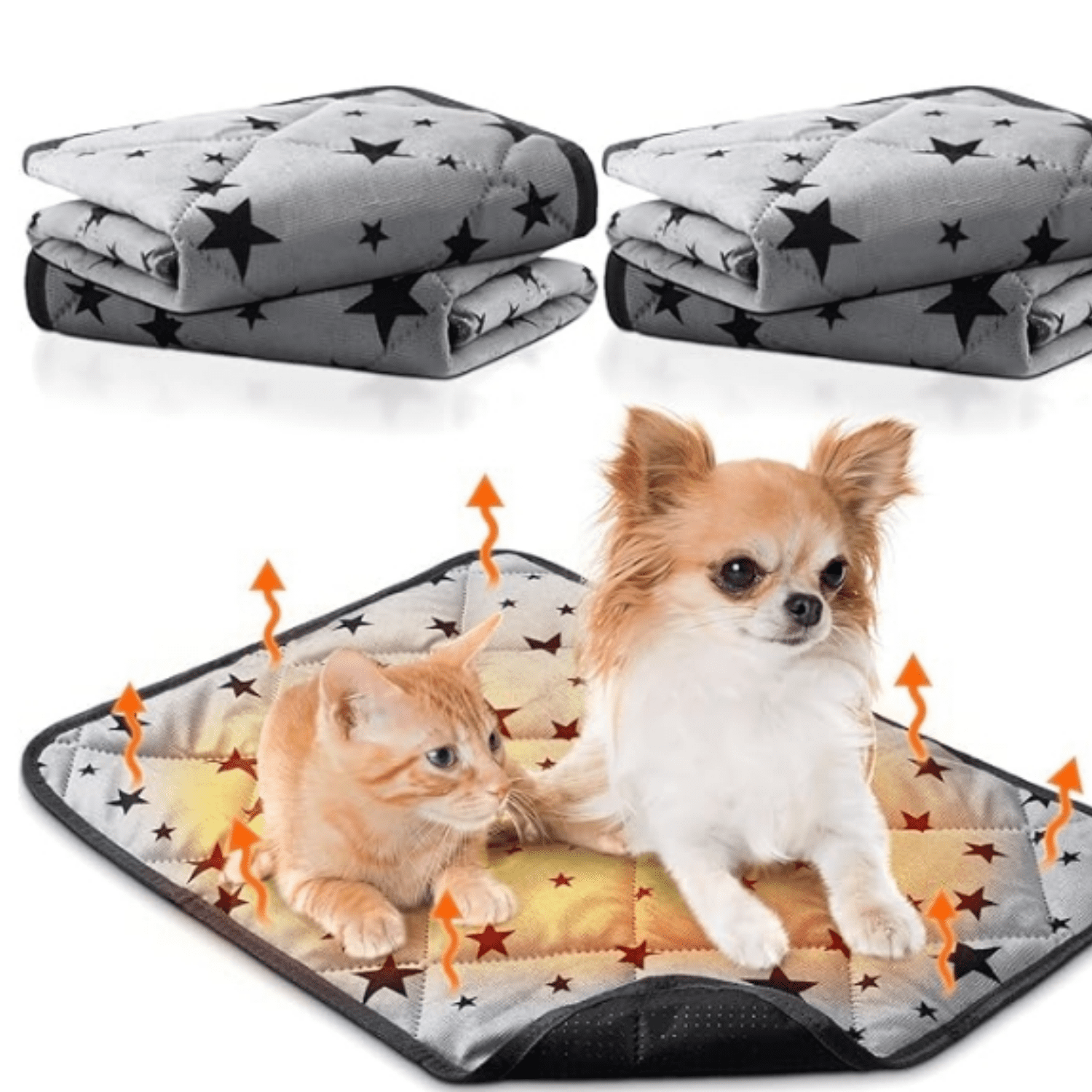 4 Pack Self Warming Cat Bed Self Heating Cat Mat Star Pattern Soft Dog ...