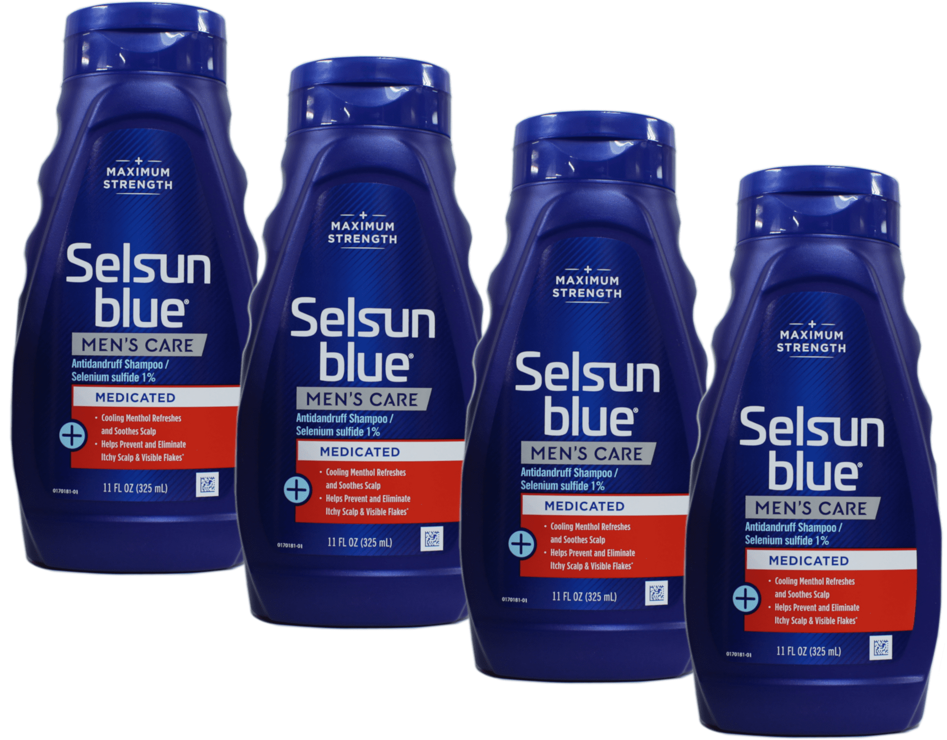 "4 Pack Selsun Blue Medicated Maximum Strength Dandruff Shampoo Men's ...