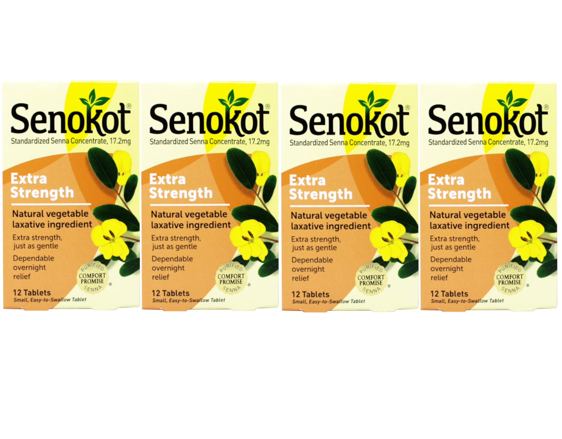 4 Pack - Senokot Extra Strength Natural Vegetable Ingredient Laxative ...
