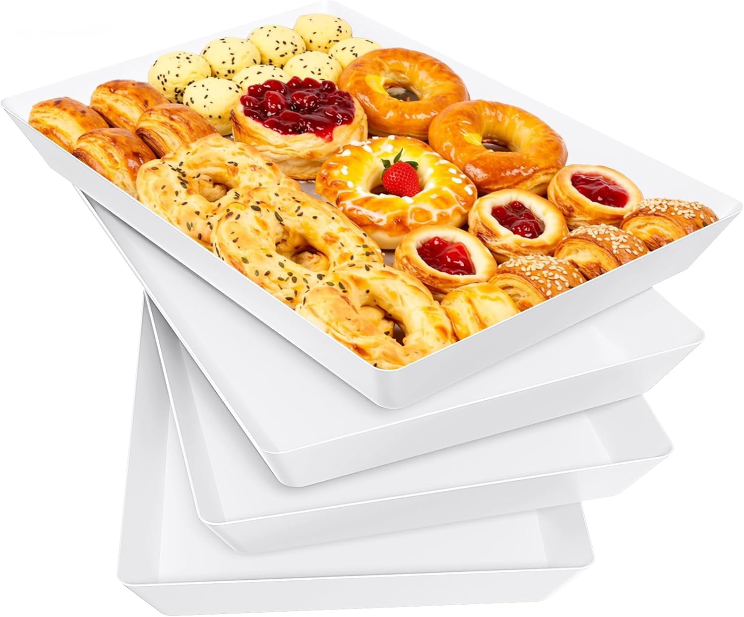 4-Pack Serving Tray, Serving Platter for Parties, Entertaining, Camping ...