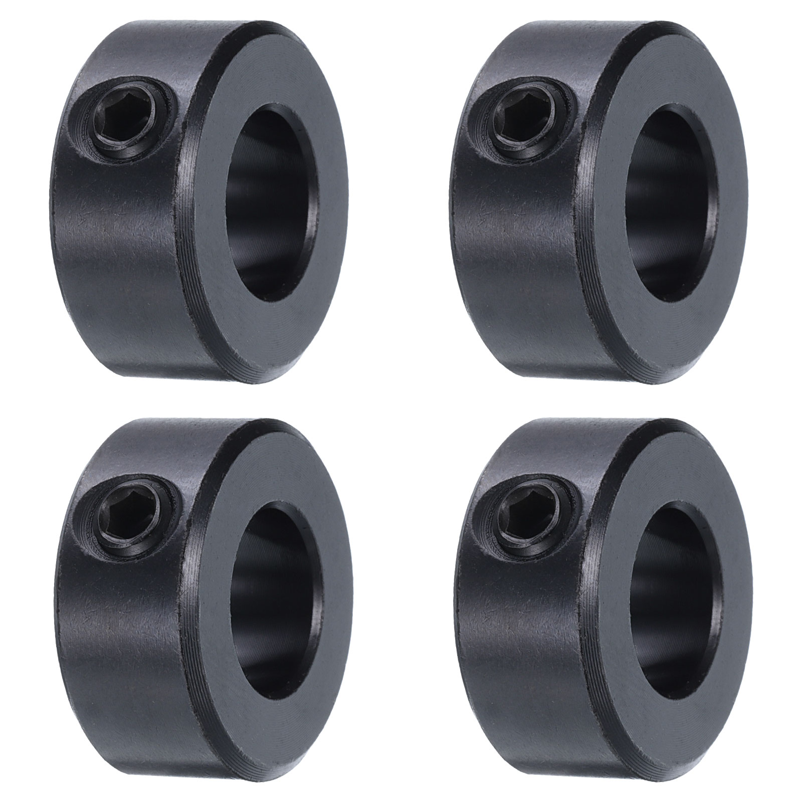 4 Pack Set Screw Collars 1/2" Bore Carbon Steel Shaft Collars, 1" OD, 7 ...