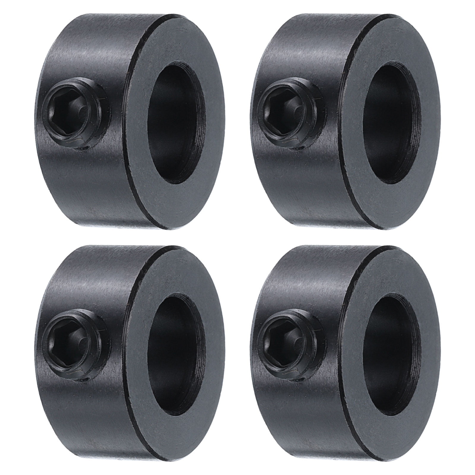 4 Pack Set Screw Collars 3/8" Bore Carbon Steel Shaft Collars, 3/4" OD ...