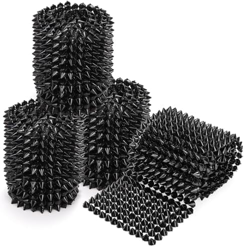 4 Pack Sew Stitch on Spikes for Crafts, 1 Yard Cone Flatback Stud ...