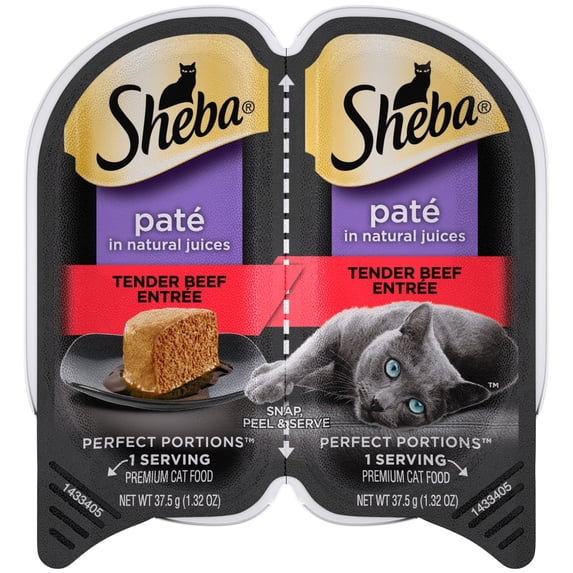 ( 4 Pack ) Sheba Cat Food, Premium, Tender Beef Entree, Pate In Natural ...
