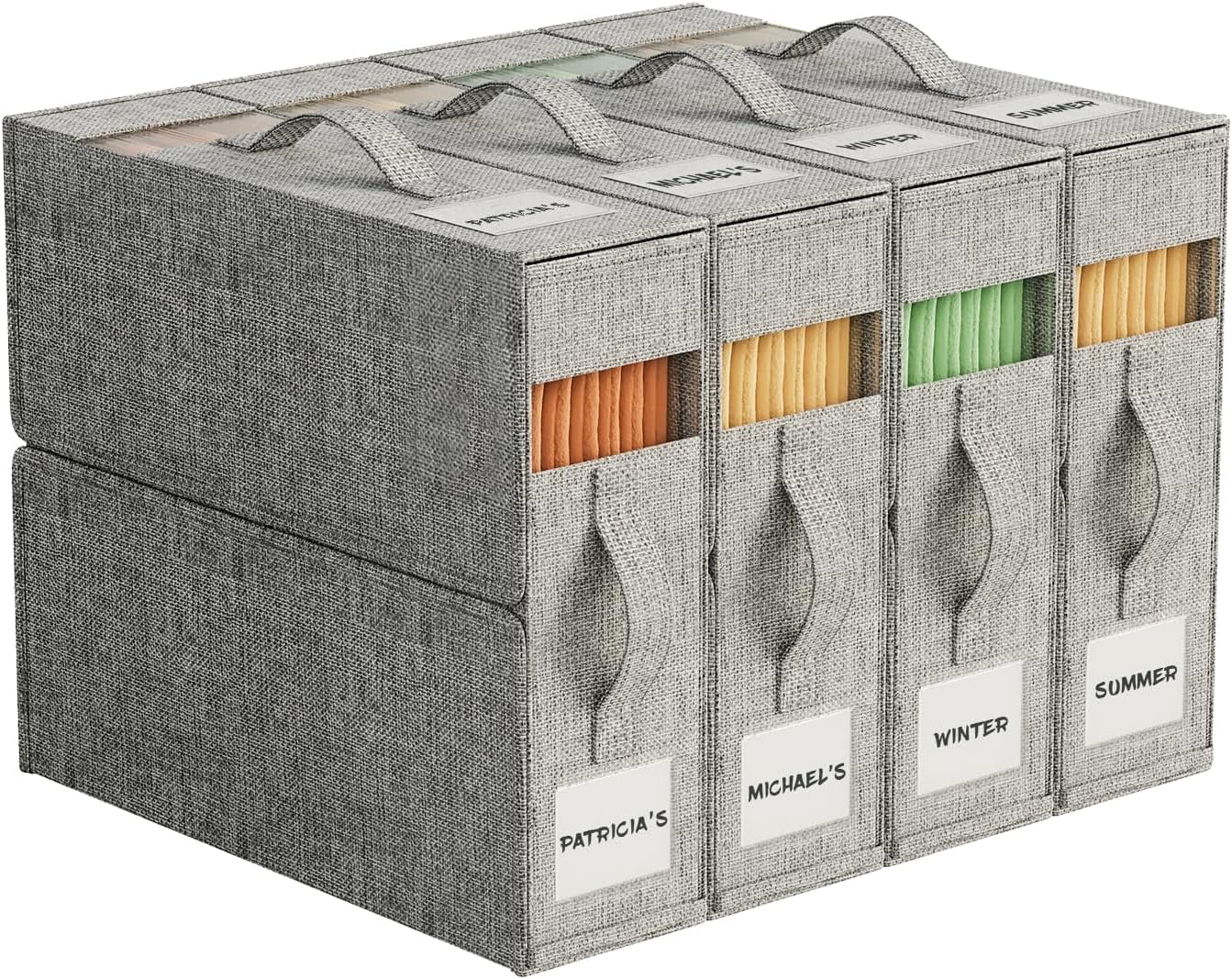 4 Pack Sheet Storage Box (King & Queen Size) with handle, Foldable ...