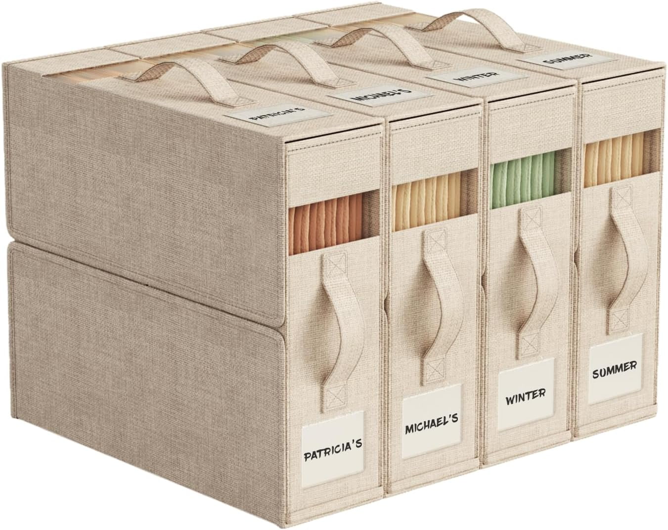4 Pack Sheet Storage Organizer (King & Queen Size) with handle ...