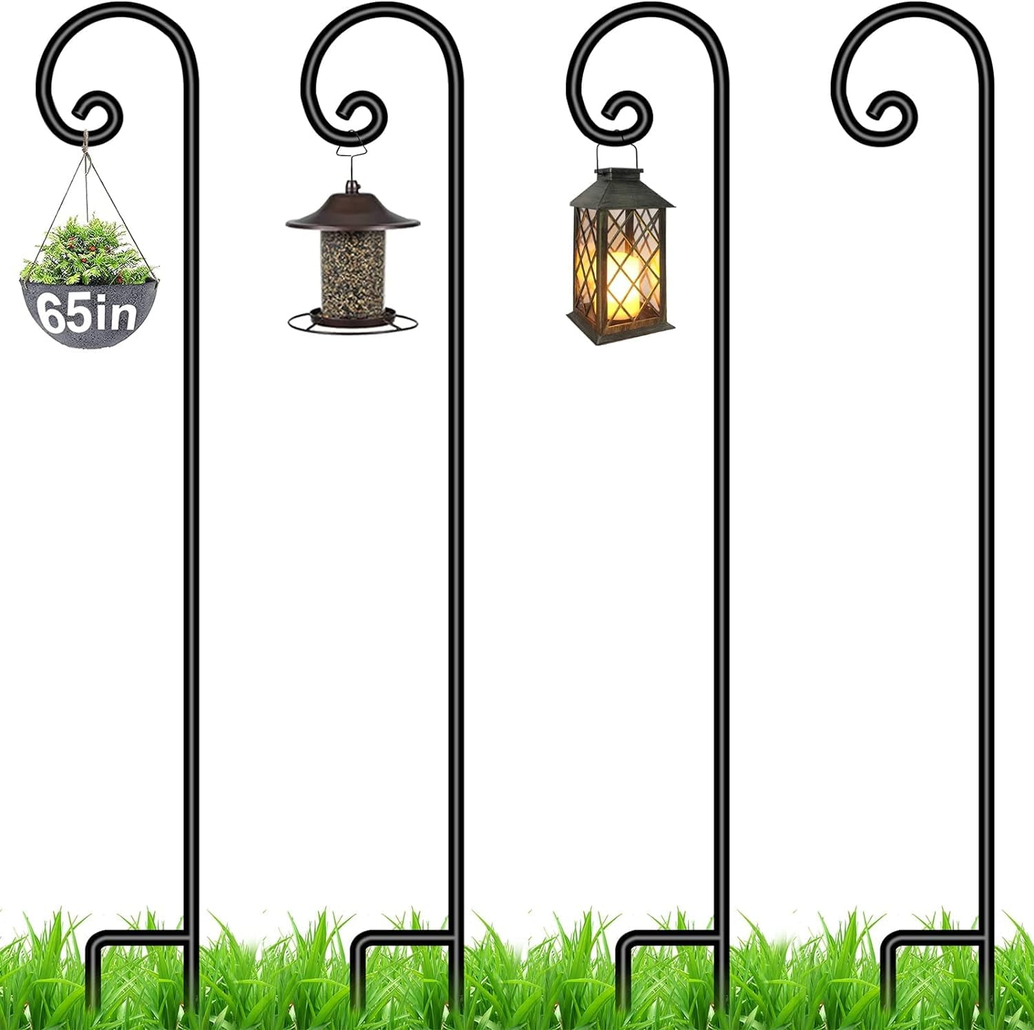 Customer reviews for 4 Pack Shepherds Hook 65 inch One Piece Structure No Assembly Required 1 ...