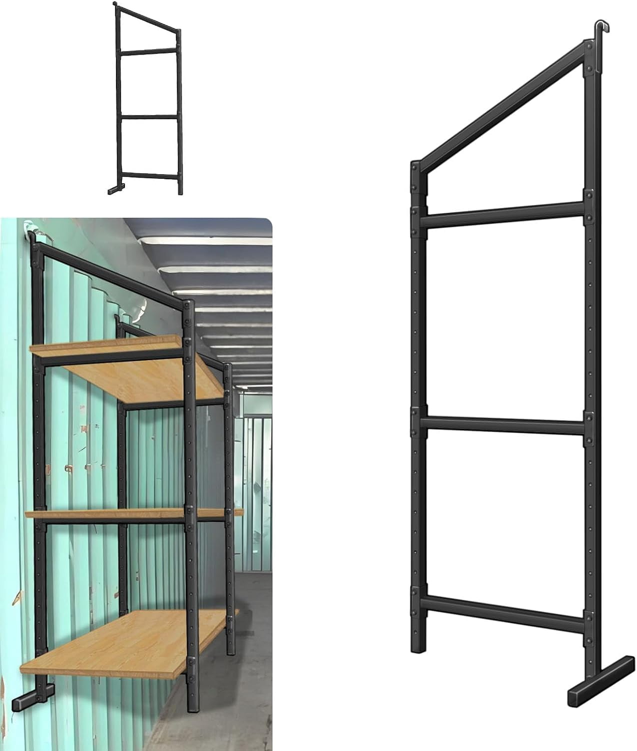 4 Pack Shipping Container Shelves Bracket with 60"(H) X 24"(W) DIY ...
