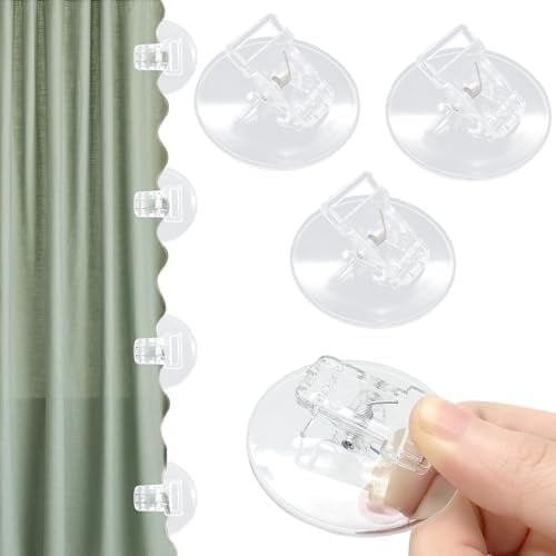 4 Pack Shower Curtain Clips, Windproof Shower Splash Guard，Self ...