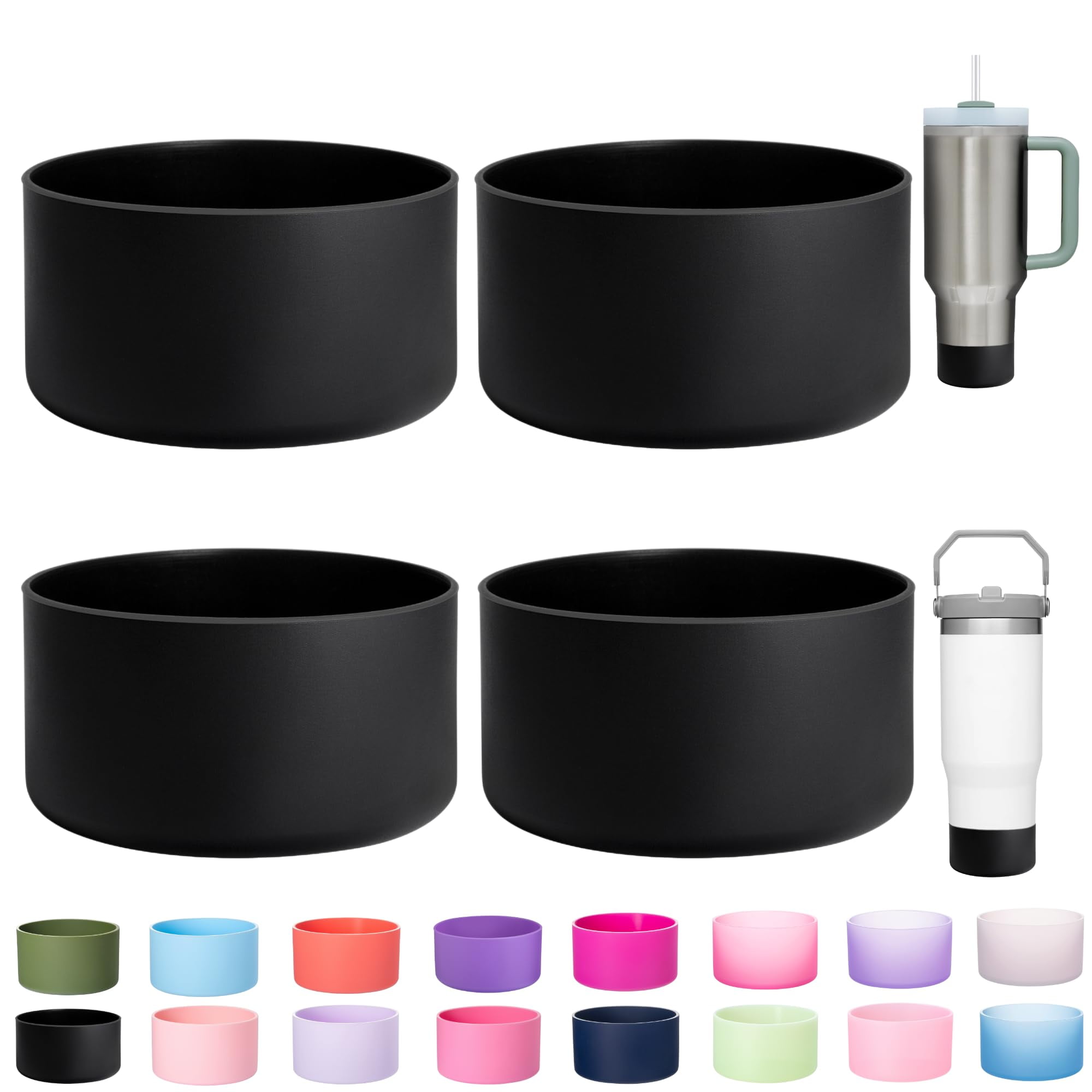 4-Pack Silicone Boot for Tumbler Boot Stanley Cup Quencher IceFlow ...