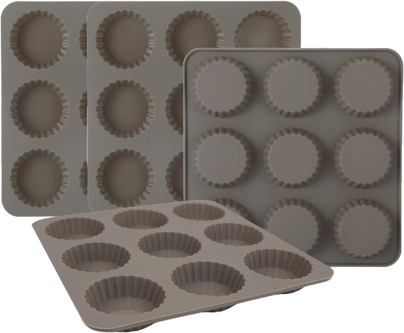 4 Pack Silicone Chocolate Peanut Butter Cup Molds, 9-Cavity Non-Stick ...