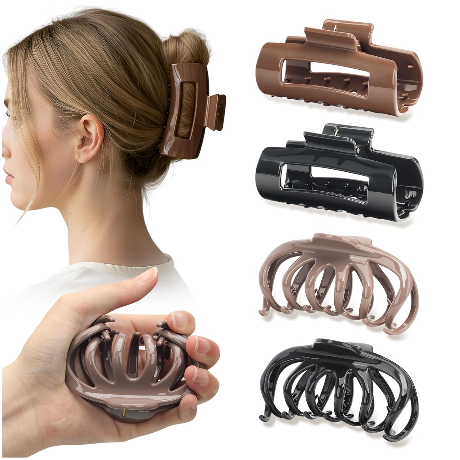 4 Pack Silicone Cloud Claw Clips, Soft & Flexible Cozy Claw Clips ...