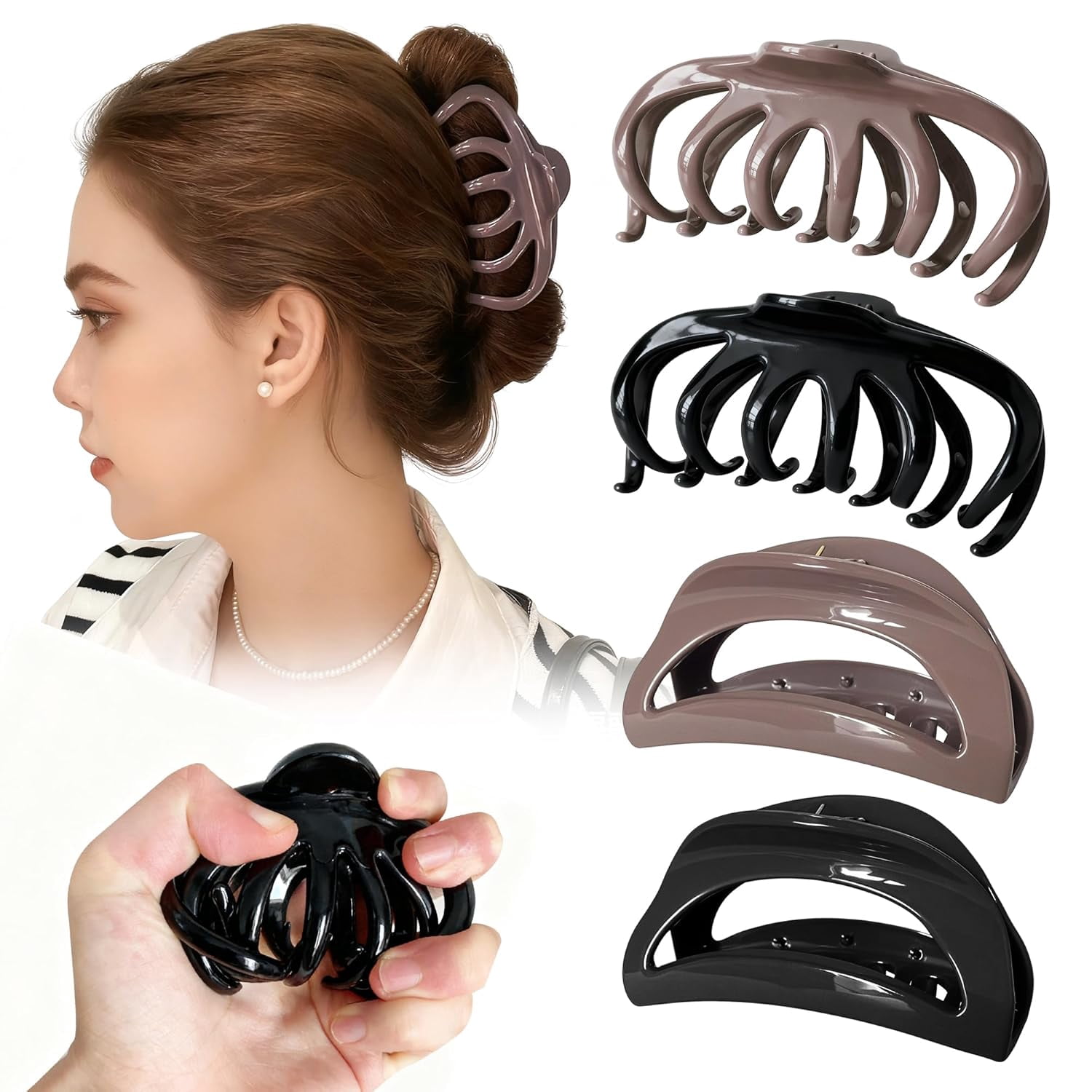 4 Pack Silicone Cloud Claw Clips, Soft & Flexible Cozy Claw Clips ...