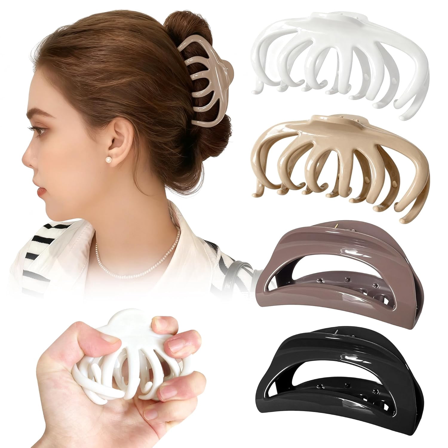 4 Pack Silicone Cloud Claw Clips, Soft & Flexible Cozy Claw Clips ...