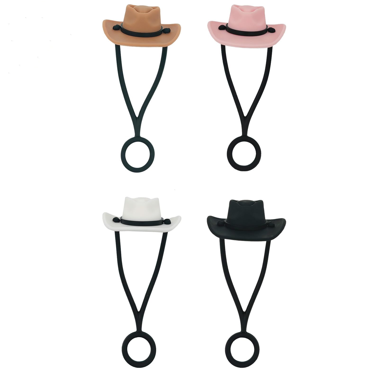 4 Pack Silicone Cowboy Hat Straw Lid, Compatible With Stanley Cup 30-40 ...