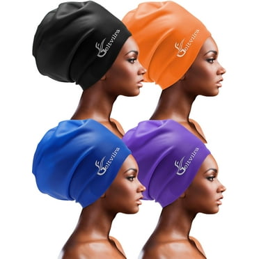 Beemo Womens Swim Cap Bathing Turban-Polyester Twisted Pleated Turban ...