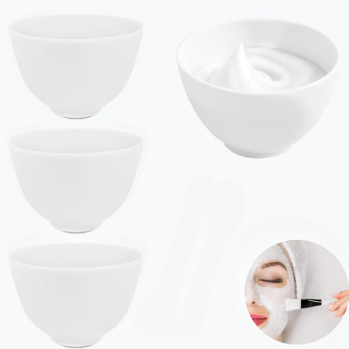 4 Pack Silicone Mixing Bowls, 3.93" Silicone Bowl for Facial Masks, Mud ...