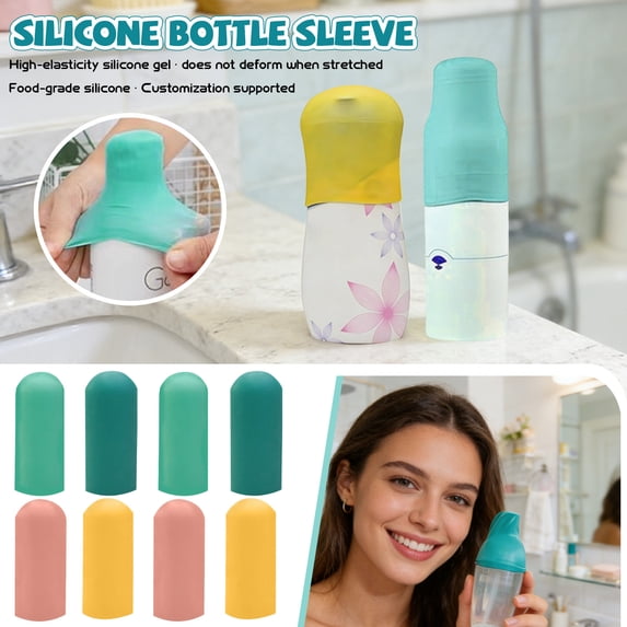 4-Pack Silicone Protective Sleeve for Bottles – Reusable Flexible Cover ...