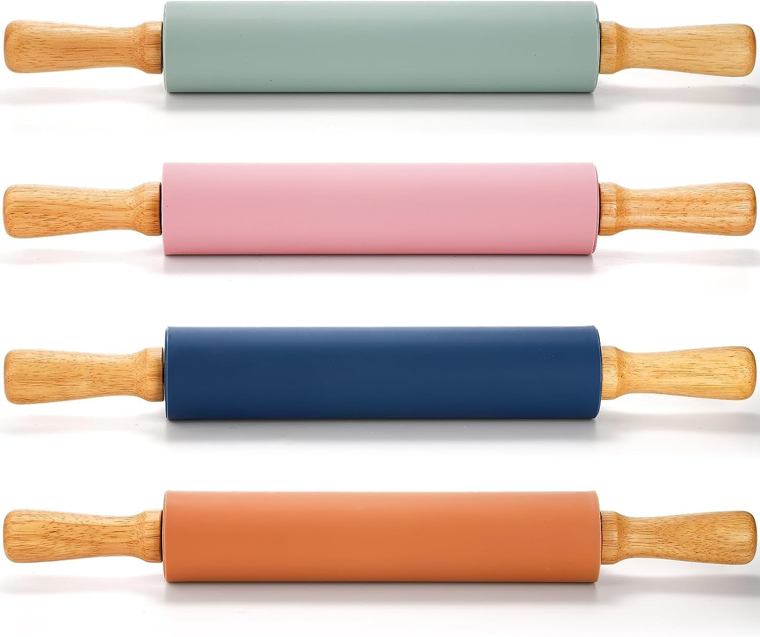 4 Pack Silicone Rolling Pin for Baking, Non Stick Large 17 Inch Roller ...