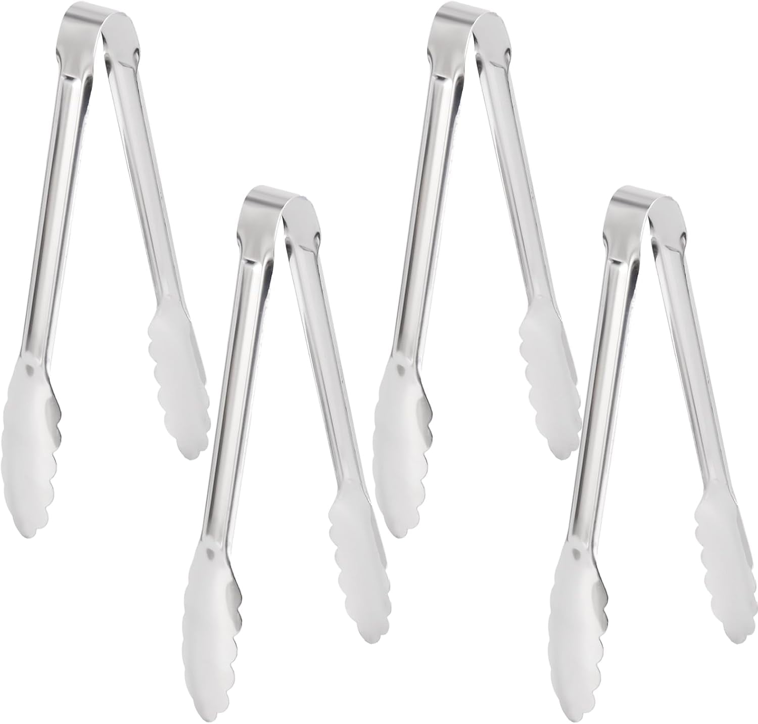 4 Pack Silver Serving Tongs,Metal Serving tongs,for buffet,party,9 Inch ...