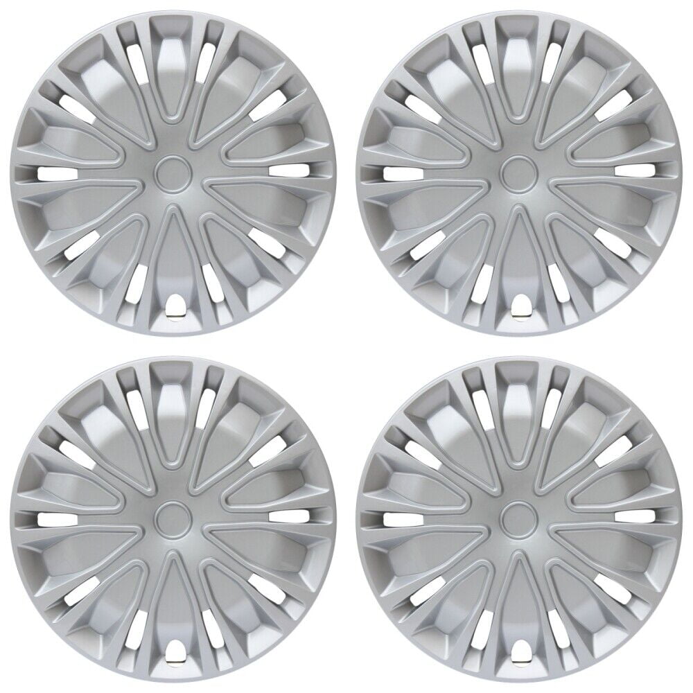 (4-Pack) Silvery Premium 14" Wheel Rim Cover Hubcaps for R14 Tire and ...