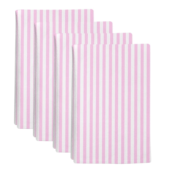 4 Pack Simple White Striped Kitchen Towels Pink Stripes Modern Style ...
