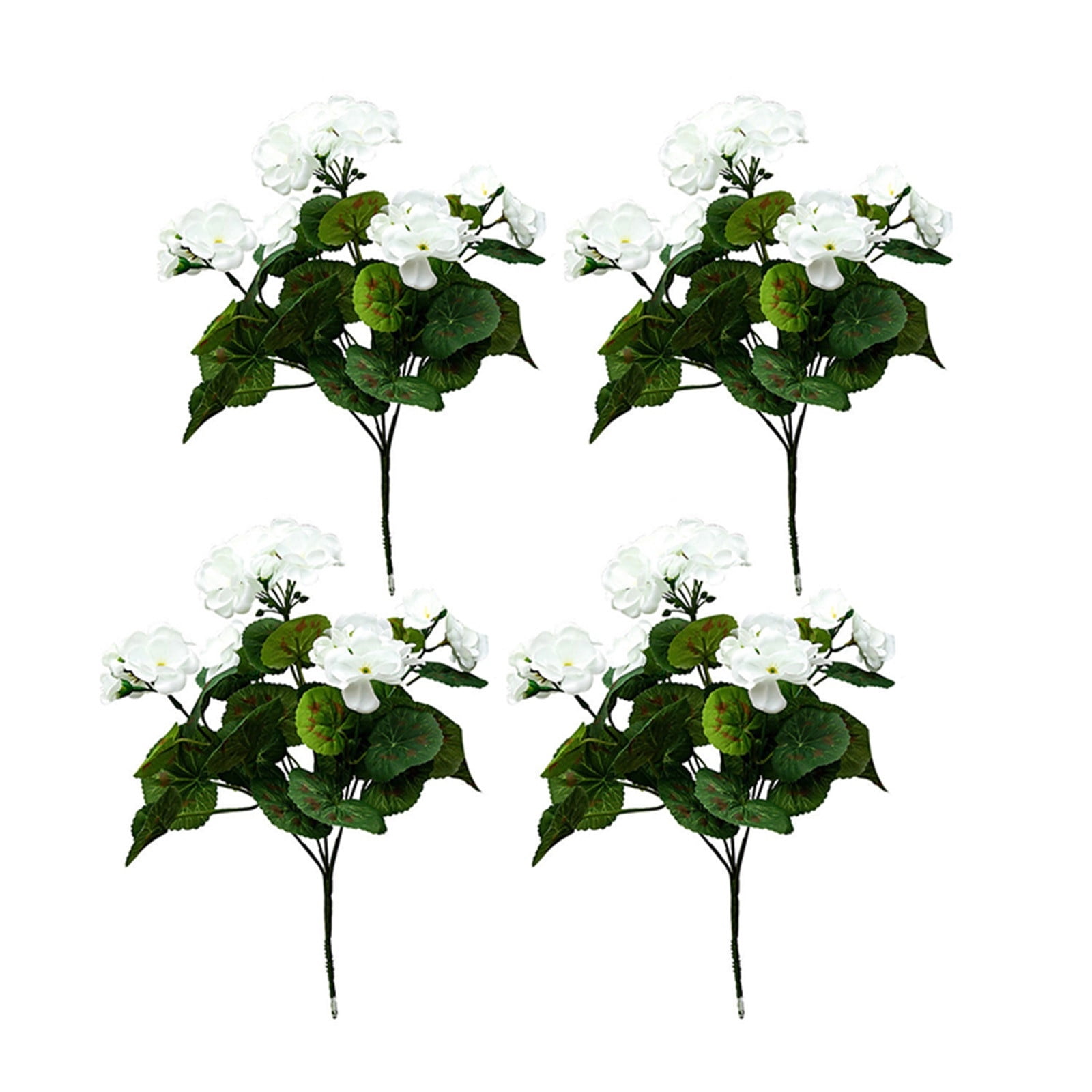 4 Pack Simulation Flower Decoration For Party,Outdoor Red Geranium Silk ...