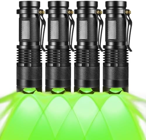 4 Pack Single Mode 150 Yard Green Light Flashlight, LED Flashlight with ...