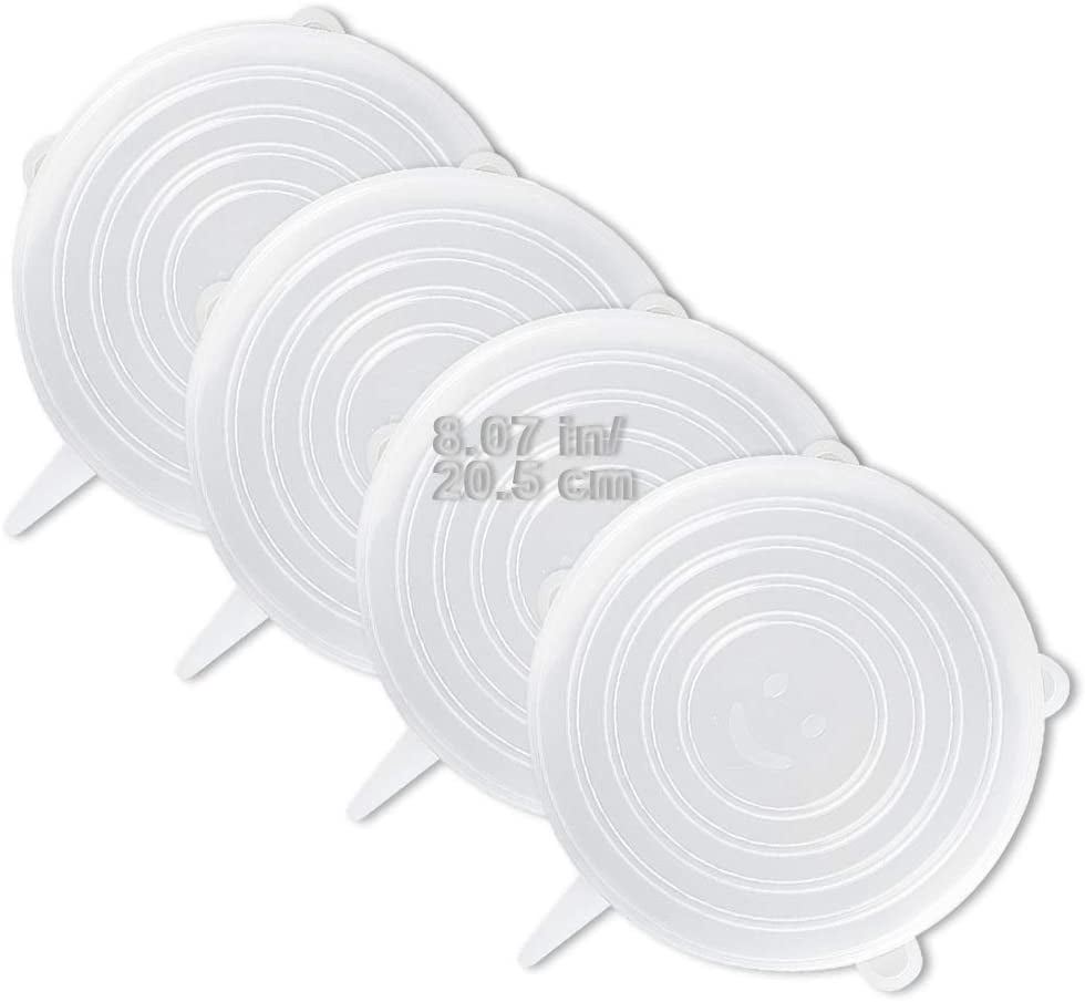4 Pack Same Size Silicone Stretch Lids, Thicker Reusable Sturdy ...