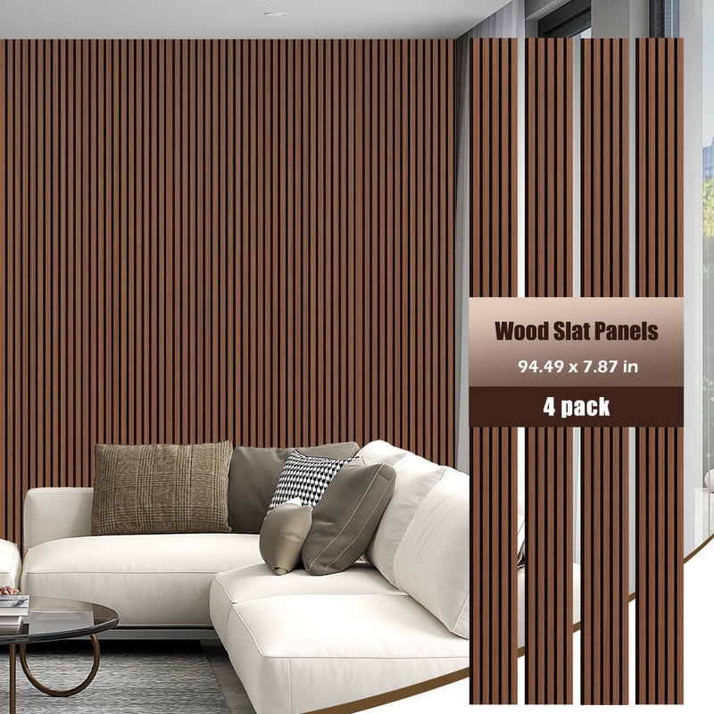 4 Pack Slat Wall Panels 3D Wood Wall Panels Felt Backing, 7.87x94.48 ...