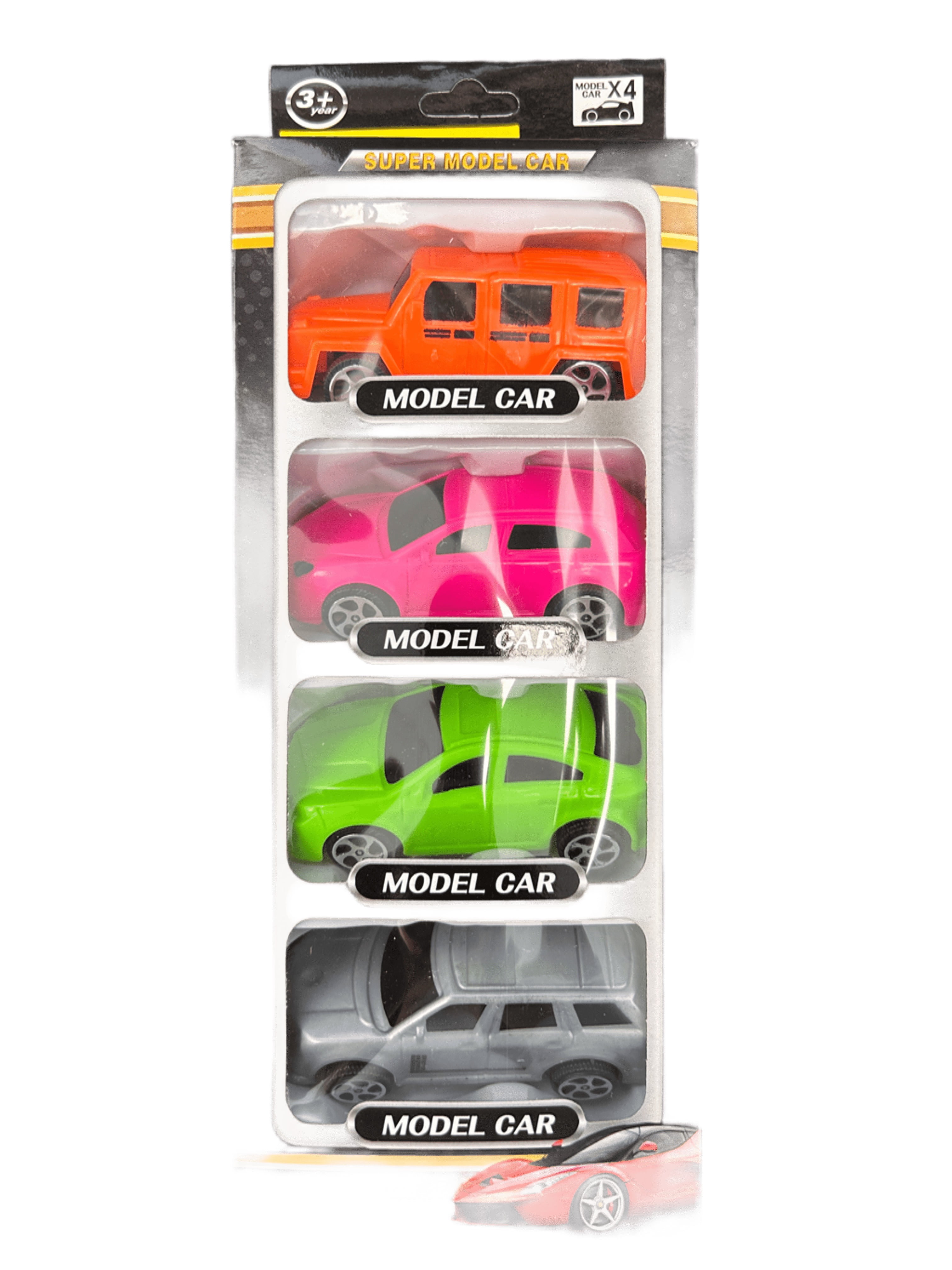 4 Pack Sleek Vehicle Set, Featuring Detailed Designs, Vibrant Colors ...