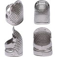 4 Pack Sliver Sewing Thimble Finger Protector, Adjustable Finger Metal ...