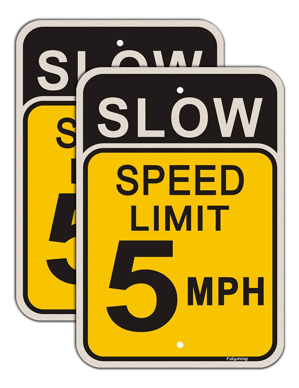 4 Pack Slow Speed Limit 5 MPH Sign, Slow Down Sign, 16 x 12 Inches ...