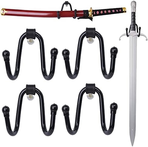 4 Pack Small Adjustable Sword Wall Mount Display Rack Stand Holder Hook ...