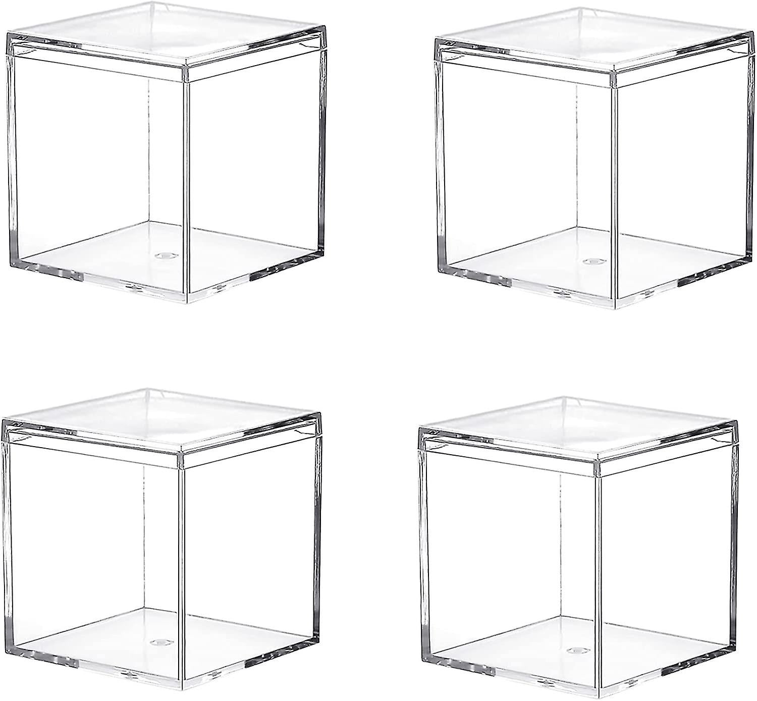 4 Pack Small Clear Acrylic Plastic Square Cube - Walmart.com