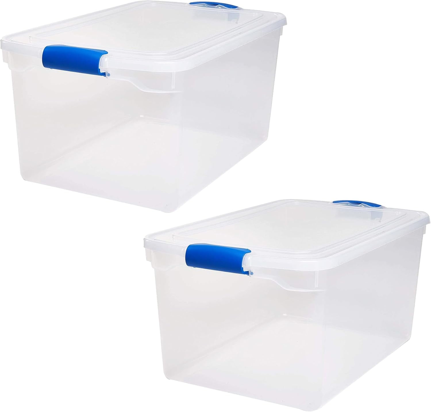 4 Pack Small Clear Plastic Storage Bins w/Latching Lids, 15.5 Quart ...