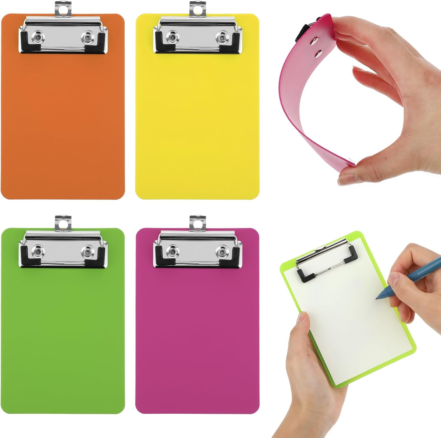 4 Pack Small Clipboards 4 x 6 Inch, Mini Clip Board Notepads Clipboard ...