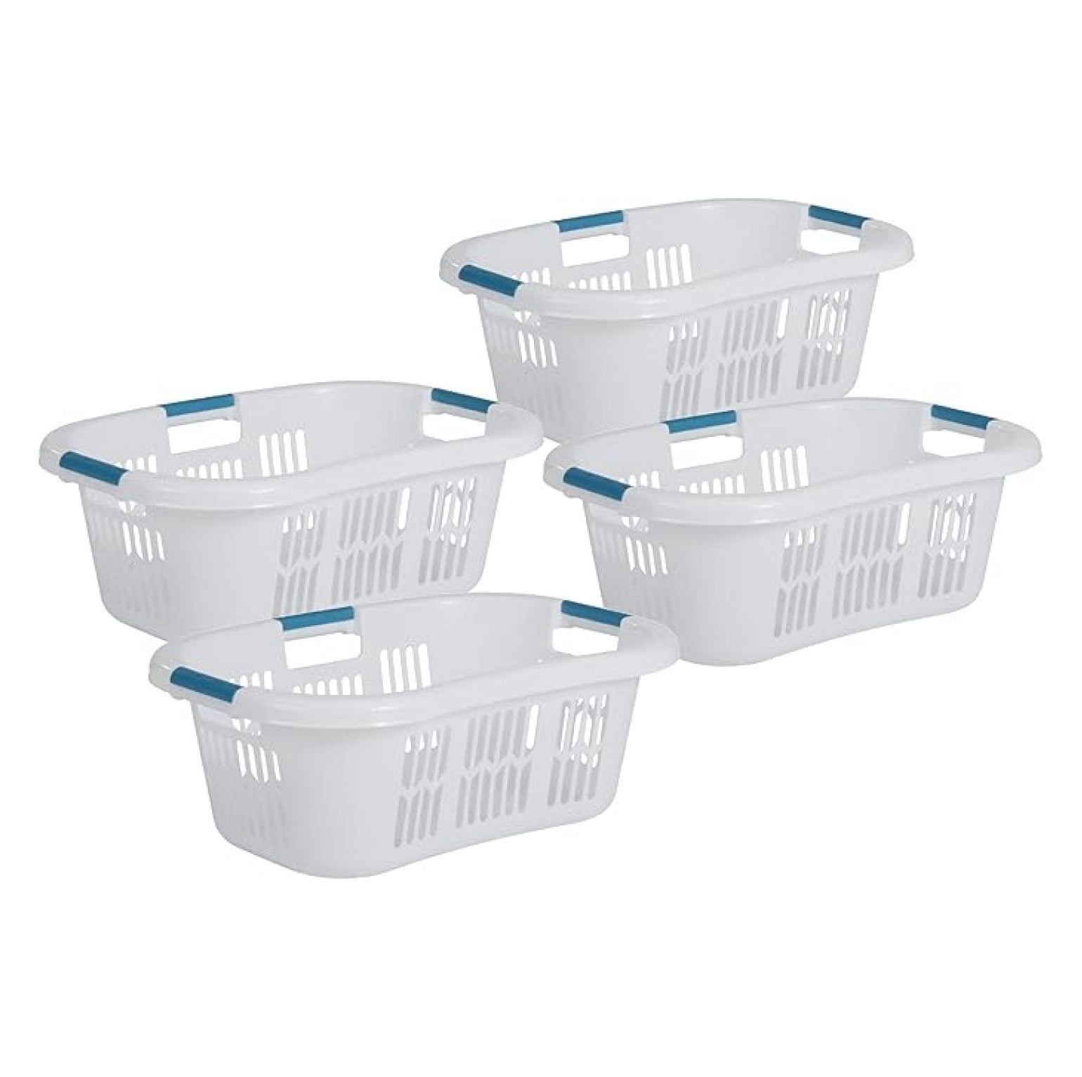 4 Pack Small Laundry Basket, 2.1 Bushel Bedroom Hamper, Hip-Hugger ...