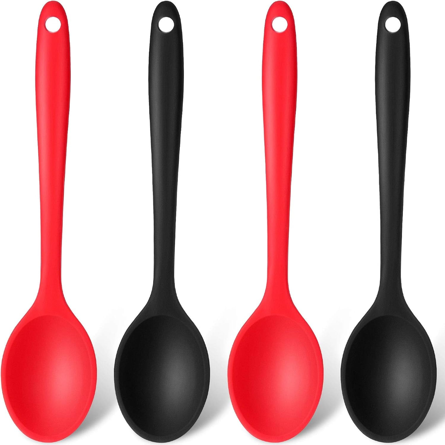 4 Pack Small Multicolored Silicone Spoons Nonstick Kitchen Spoon ...