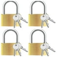 4 Pack Small Padlock with Key, 20mm Solid Brass Padlock with Key, Solid ...