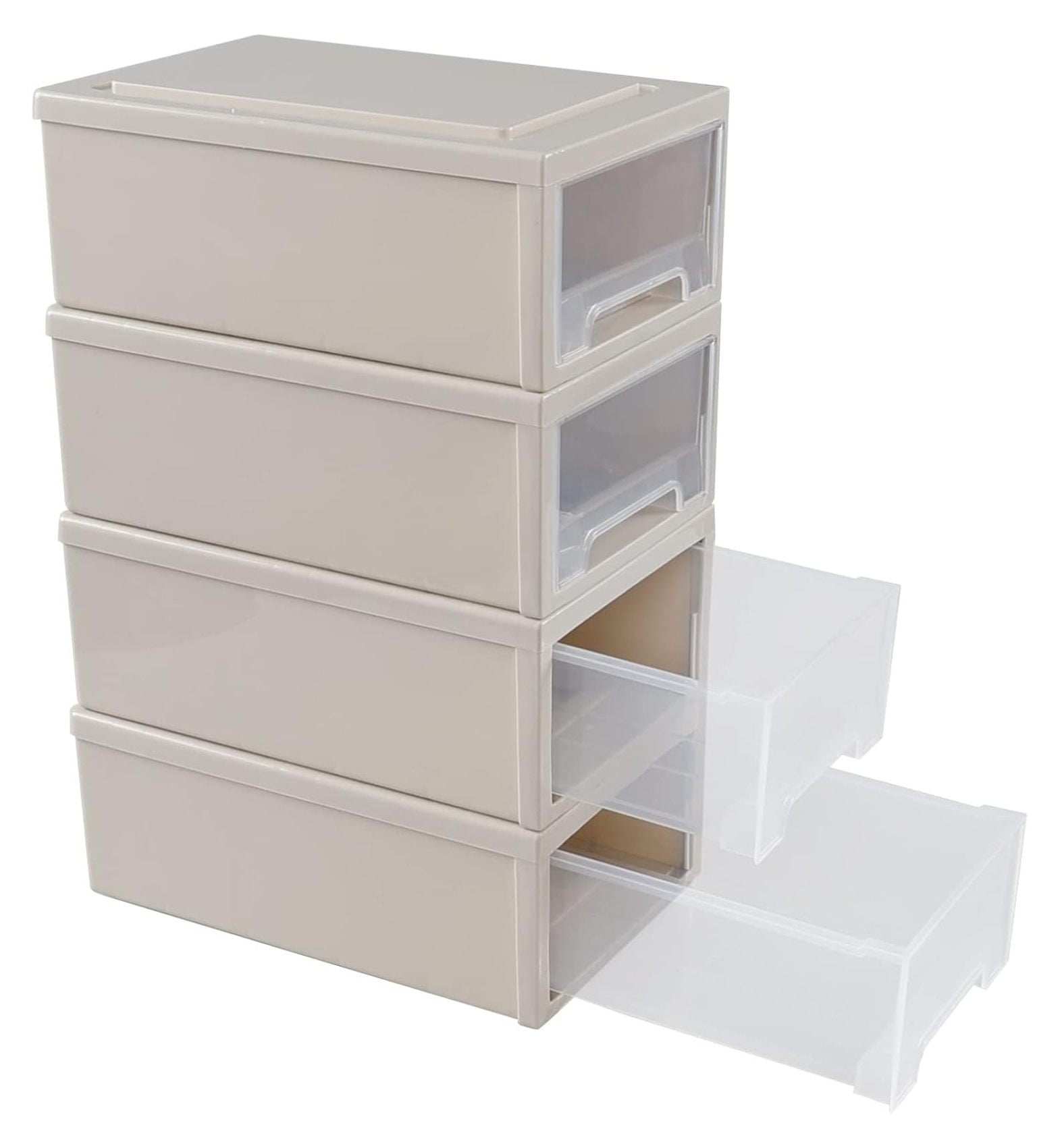 4 Pack Small Plastic Desktop Chest of Drawers, 6 Quart Stackable ...