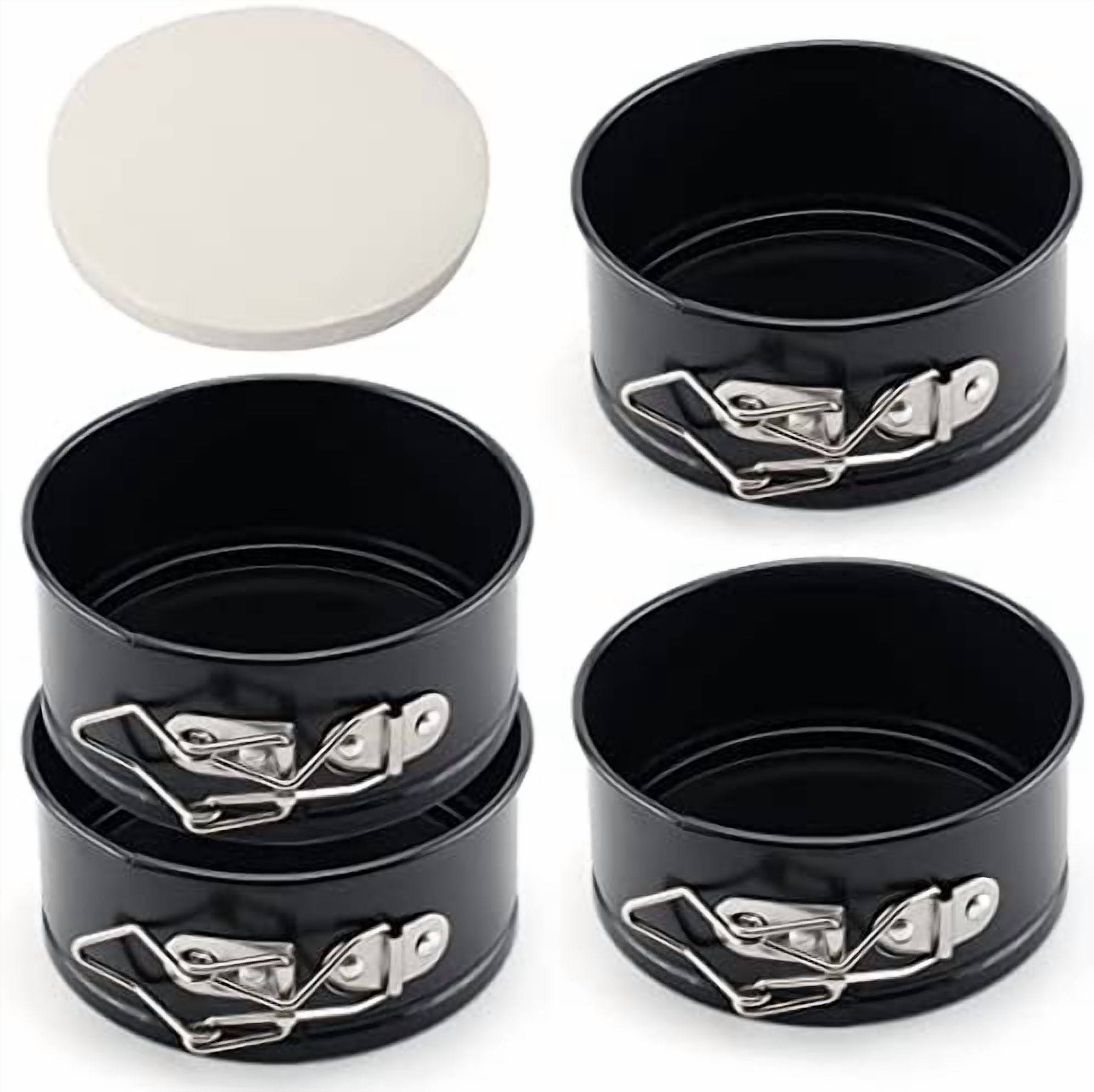 4 Pack Small Springform Cheesecakes Pan Tins Set 4 Inch Mini Baking ...