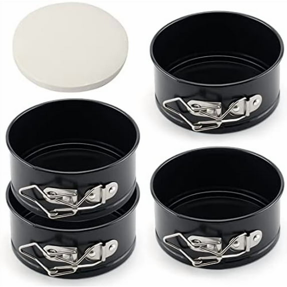 4 Pack Small Springform Cheesecakes Pan Tins Set 4 Inch Mini Baking ...