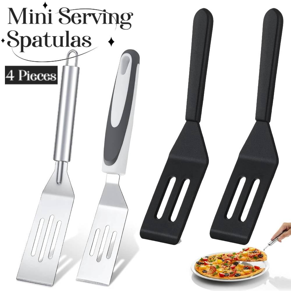 4 Pack Small Stainless Spatula, Mini Serving Spatula, Steel Metal ...
